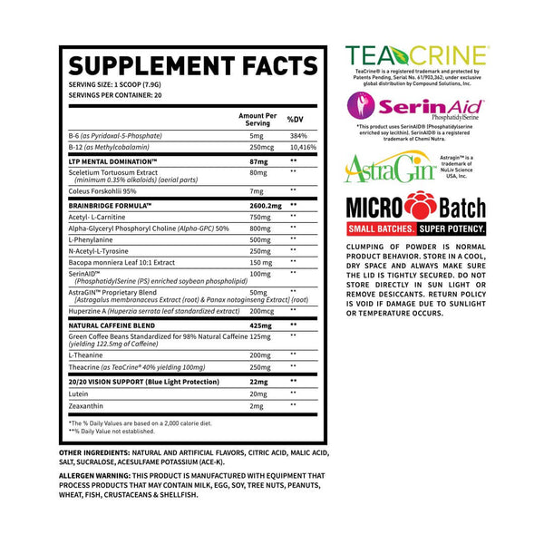 MAN Sports | Brainbridge - Nootropic Energy Powder Supplement